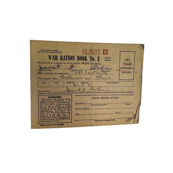 Office | Vintage 194s Us War Ration Book No 3 With Stamps Bh | Poshmark